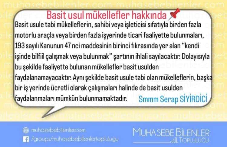 Basit Usul Mükellefler - Muhasebe Bilenler Topluluğu